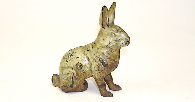 Hubley Large "Seated Rabbit" Cast Iron Still Bank