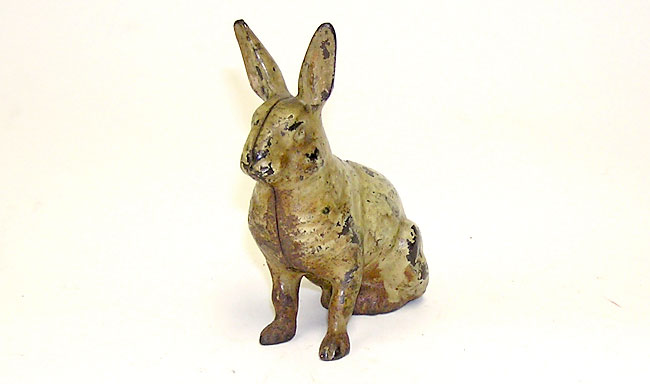 Hubley Large "Seated Rabbit" Cast Iron Still Bank