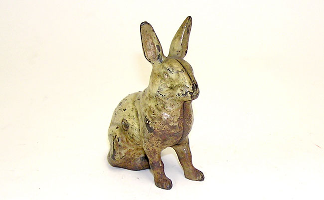 Hubley Large "Seated Rabbit" Cast Iron Still Bank