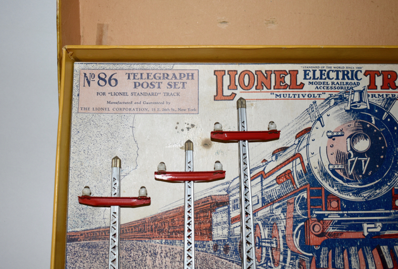 Nice Boxed Lionel Prewar Std. Gauge 86 Telegraph Pole Set