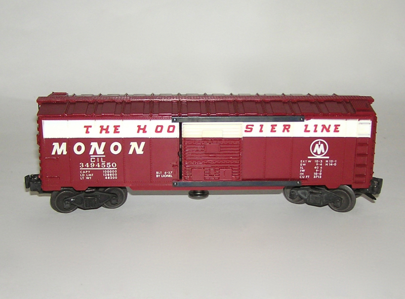 Scarce Lionel 3494-550 Post-War Monon Operating Boxcar +BOX