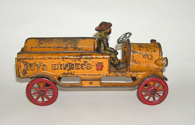 Rare Hubley "Auto Express" Cast Iron Truck w/ Removable Figure