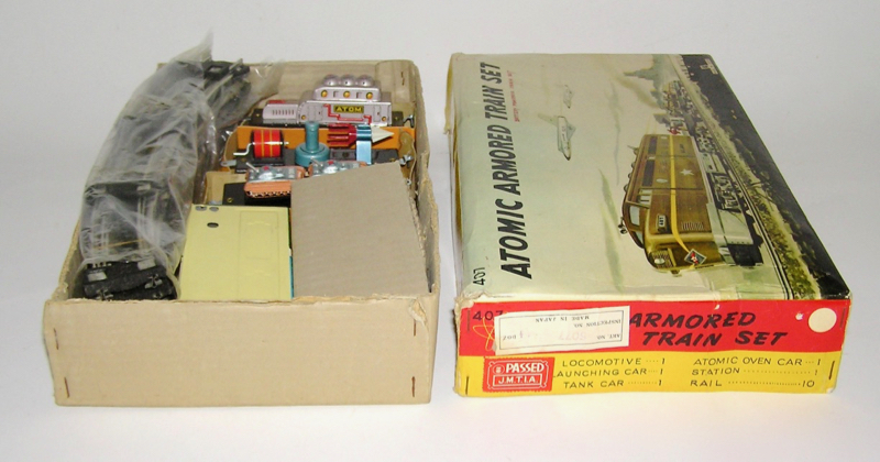 Bandai Japanese Tin Litho Atomic Armored Train Set in BOX