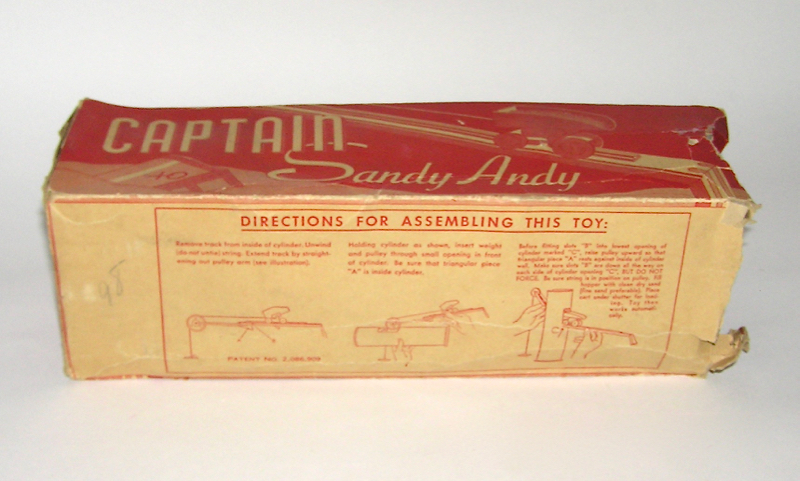 Wonderful Vintage Wolverine Captain Sandy Andy # 63c Tin Sand Toy OB