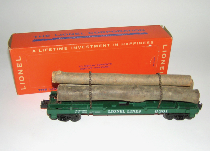 Lionel Postwar 1959-60 Lionel 6361 Log Car LN/ +BOX