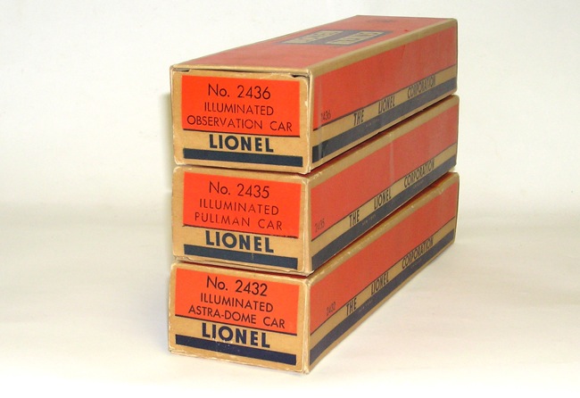 High Grade Lionel 2432 2435 2436 Passenger Cars +Boxes