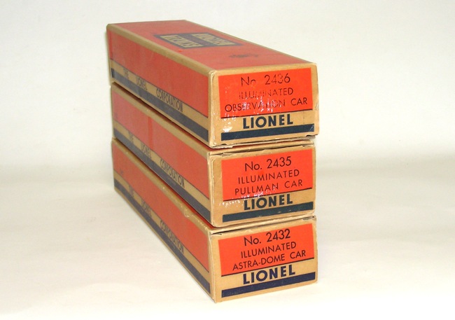 High Grade Lionel 2432 2435 2436 Passenger Cars +Boxes