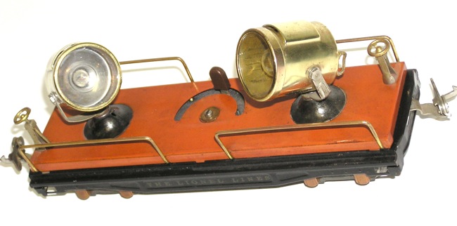 Lionel No. 820 "O" Gauge Prewar Floodlight Car - Brass